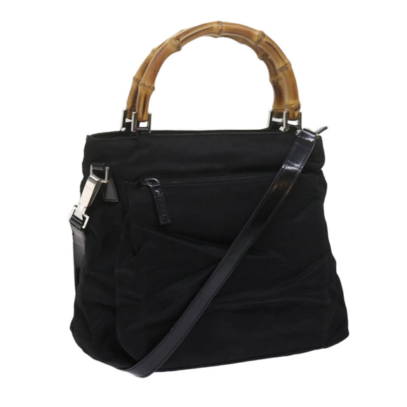 Gucci | Bags | Gucci Bamboo Hand Bag Nylon 2way Black 02 222 0508 Auth Ep2733 | Poshmark